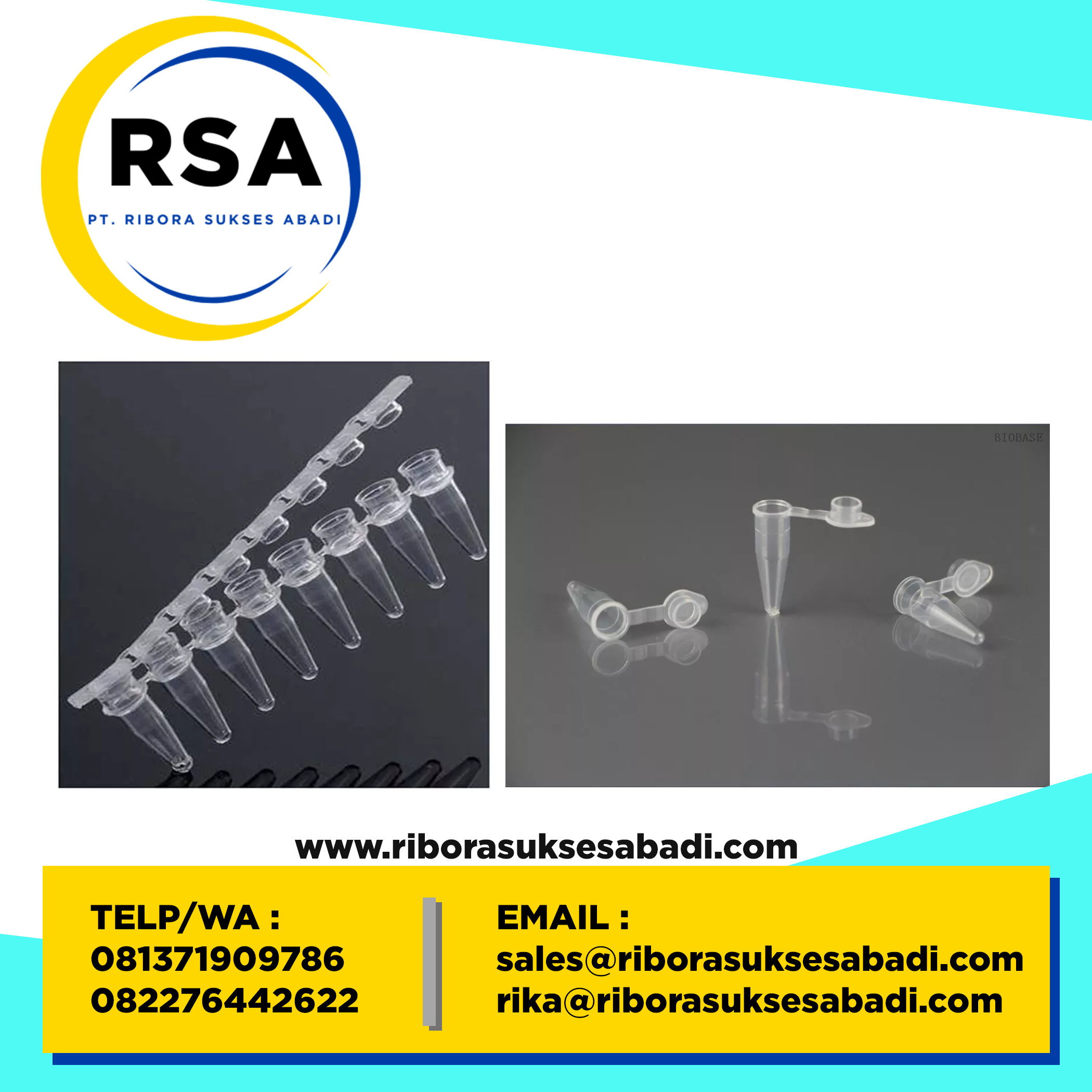 Jual Disposable Transparent 8-strip PCR Tube Flat Cap 0.1ml/0.2ml PCR ...