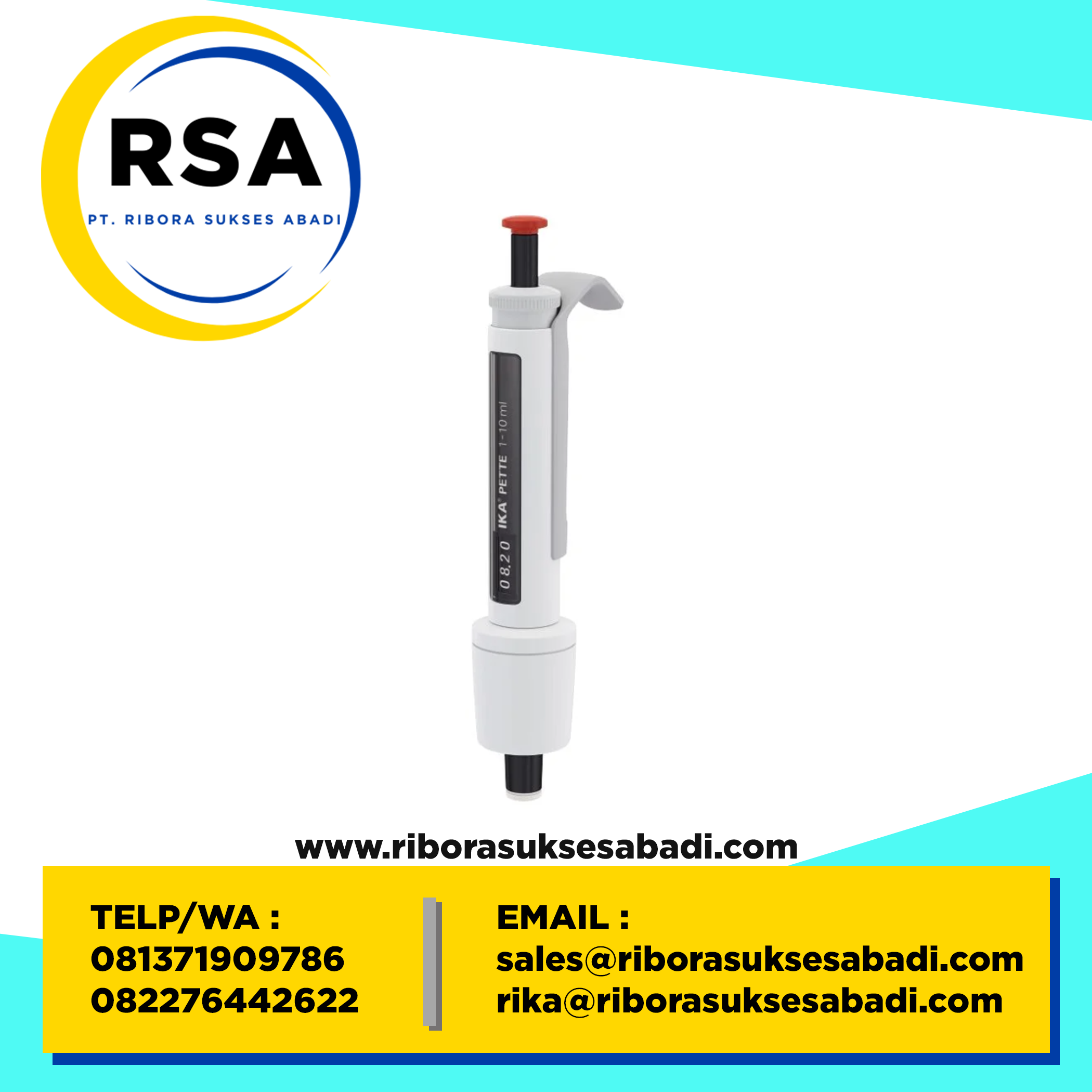 Jual IKA MICROPIPETTE SINGLE CHANNEL 1-10 ml - PT.Ribora Sukses Abadi