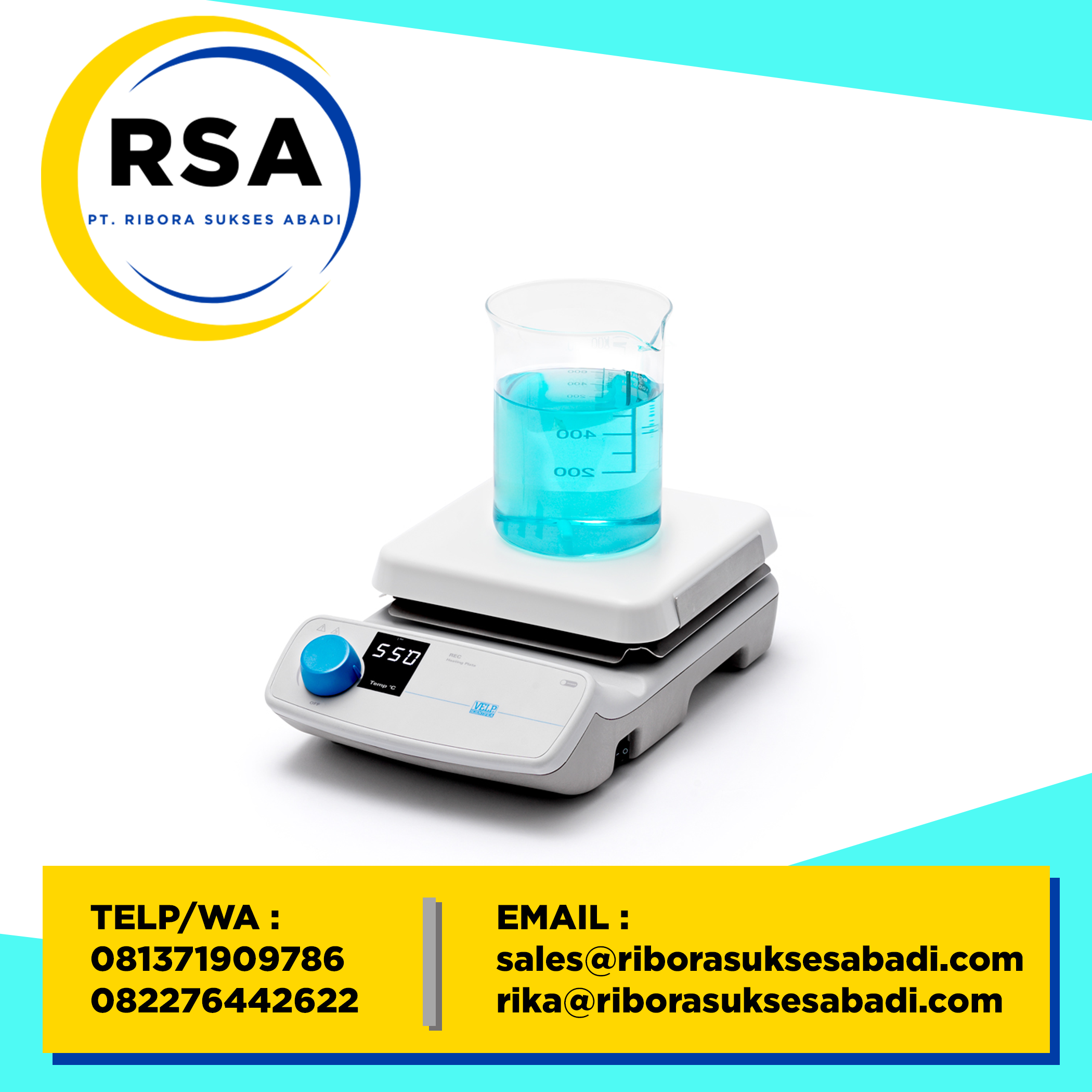 Jual REC 7 Digital Ceramic Hot Plate Velp Scientific - PT.Ribora Sukses ...